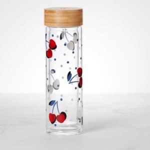 kate spade | Dining | Kate Spade Vintage Cherry Dot Water Bottle Clear ...